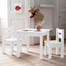 Kindersitzgruppe MADS Wei&szlig; Kiefer teilmassiv