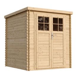 HOLZ-GARTENHAUS mit hochwertige abschlie&szlig;bare T&uuml;r, mit impr&auml;gniertem BodenB204xL204xH202 cm/ 3.53 m2 - M309F+M309G