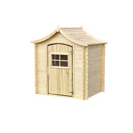 KINDERSPIELHAUS aus Holz - B112xL146xH152 cm/1,1m2 - M550-1