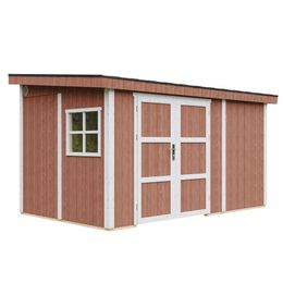 GARTENHAUS 8,68 m&sup2; - H231x248x412 cm - Ohne Boden und Seitenwand &ndash; M939B-REDWOOD RED