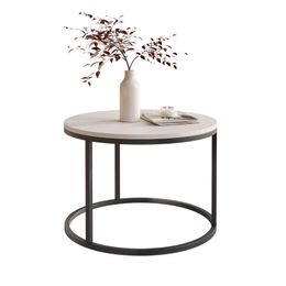 COUCHTISCH 60 cm rund Kaschmir, Schwarz Gestell