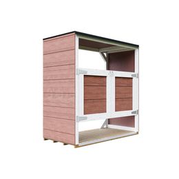 M&Uuml;LLTONNENBOX 2er 240L, M980A-REDWOOD RED, aus wetterfestem LP Smartside Holz