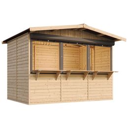 MARKTBUDE Holz M150AZ Holz Gartenhaus, Marktbude Holz - 263 x 336 cm / 6 m&sup2;