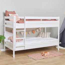 Etagenbett ECO COMFORT Wei&szlig; Echtholz vollmassiv