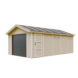 GARAGE Premium Qualit&auml;t 21 m&sup2;- L378xB648 cm - Konstruktion aus LP Smartside-Panels - Gartenhaus M992B
