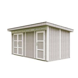HOLZ-GARTENHAUS Basis LP SmartSide 8.52 + 2.95 m&sup2; mit B530xL279xH237 cm - M905C - TUNDRA GREY