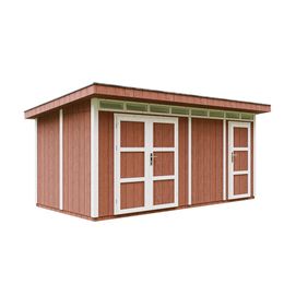 HOLZ-GARTENHAUS Basis LP SmartSide 8.52 + 2.95 m&sup2; mit B530xL279xH237 cm - M905C - REDWOOD RED