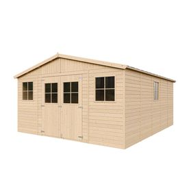 GARTENSCHUPPEN holz MIT IMPR&Auml;GNIERTEM BODEN - H246 x 418 x 522 cm/ 20 m&sup2; - M333+333G