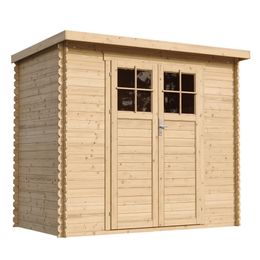 HOLZ-GARTENHAUS mit hochwertige abschlie&szlig;bare T&uuml;r - B239xL142xH200 cm/ 2,63 m2 - M310F