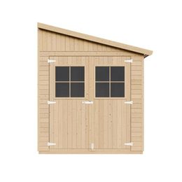 HOLZ-GARTENHAUS (mit Seitenwand) MIT IMPR&Auml;GNIERTEM BODEN - H244x216x514 cm/10,2 m2 - M341A+M341G