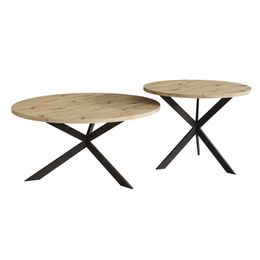 COUCHTISCH rund auf MDF, Artisan Eiche