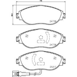 Hella Bremsbelagsatz, Scheibenbremse 8db355021971 f&uuml;r VW CUPRA Skoda