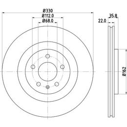 Hella Bremsscheibe 8dd355118021 330mm 22mm f&uuml;r Skoda VW (SVW) Audi Porsche (FAW)