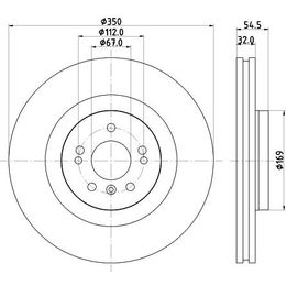 Hella Bremsscheibe 8dd355128591 350mm 32mm f&uuml;r Mercedes