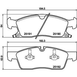 Hella Bremsbelagsatz, Scheibenbremse 8db355019621 f&uuml;r Chrysler JEEP