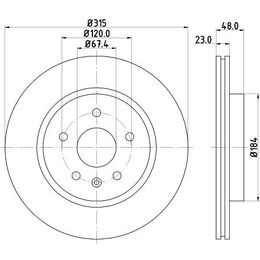 Hella Bremsscheibe 8dd355129101 315mm 23mm f&uuml;r Opel CHEVROLET HOLDEN SAAB BUICK CADILLAC