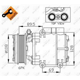 NRF Kompressor, Klimaanlage EASY FIT 32248 f&uuml;r Ford