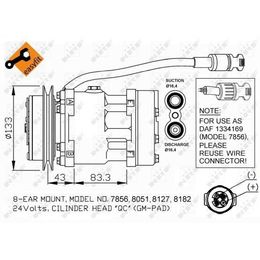 NRF Kompressor, Klimaanlage EASY FIT 32114 f&uuml;r DAF