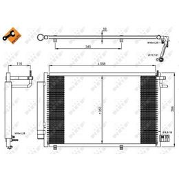 NRF Kondensator, Klimaanlage EASY FIT 35903 f&uuml;r Ford