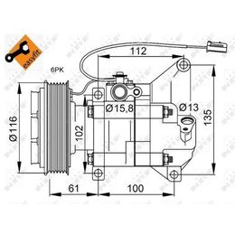 NRF Kompressor, Klimaanlage EASY FIT 32687 f&uuml;r MAZDA