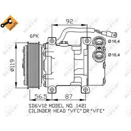 NRF Kompressor, Klimaanlage EASY FIT 32244 f&uuml;r Peugeot Citro&euml;n