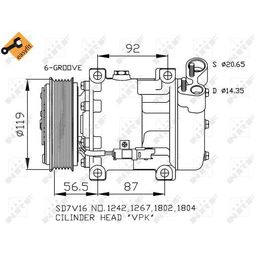 NRF Kompressor, Klimaanlage EASY FIT 32270 f&uuml;r Peugeot LANCIA Fiat ABARTH