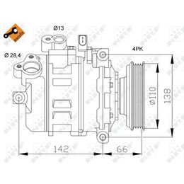 NRF Kompressor, Klimaanlage EASY FIT 32106 f&uuml;r Audi