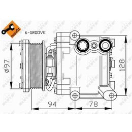 NRF Kompressor, Klimaanlage EASY FIT 32724 f&uuml;r Ford