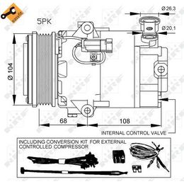 NRF Kompressor, Klimaanlage EASY FIT 32429 f&uuml;r Vaughall Opel