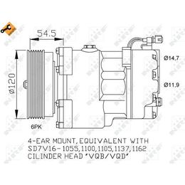 NRF Kompressor, Klimaanlage EASY FIT 32033 f&uuml;r Ford SEAT VW