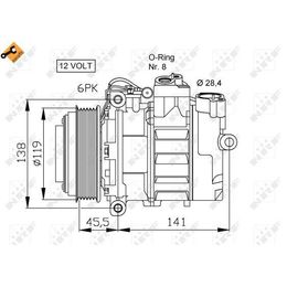 NRF Kompressor, Klimaanlage EASY FIT 32053 f&uuml;r Mercedes