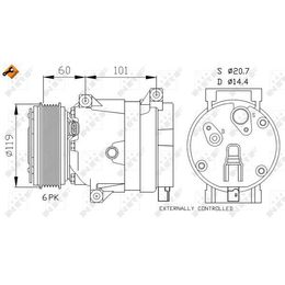 NRF Kompressor, Klimaanlage EASY FIT 32101 f&uuml;r RENAULT