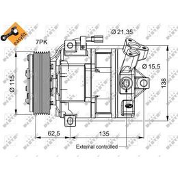 NRF Kompressor, Klimaanlage EASY FIT 32692 f&uuml;r RENAULT