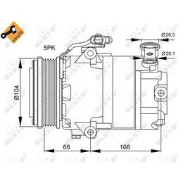 NRF Kompressor, Klimaanlage EASY FIT 32082 f&uuml;r Vaughall Opel GM