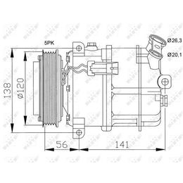 NRF Kompressor, Klimaanlage EASY FIT 32117 f&uuml;r Vaughall Opel SAAB CADILLAC