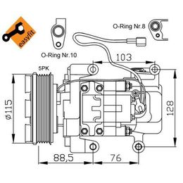 NRF Kompressor, Klimaanlage EASY FIT 32681 f&uuml;r MAZDA