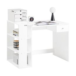 sobuy Schreibtisch, Wei&szlig;, Holzwerkstoff, 101x76x60 cm, Arbeitszimmer, Schreibtische, B&uuml;rotische