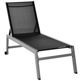 Outsunny Gartenliege, Schwarz, Metall, Kunststoff, 65x102x169 cm, Gartenm&ouml;bel, Gartenliegen