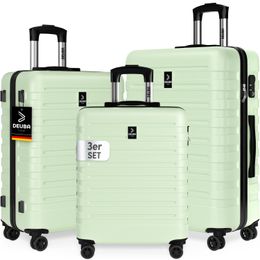 Deuba Hartschalenkoffer New York Set 3-tlg Pastellgr&uuml;n Rollen 360o ABS