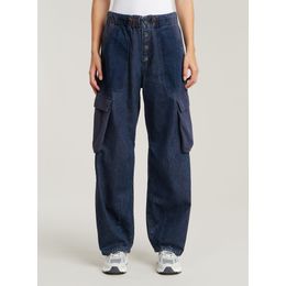 G-Star Raw 5-Pocket-Jeans G-STAR "Cocoon Jeans Fabric Mix", Damen, Gr. 29, L&auml;nge 32, faded indigo patched, Obermaterial: 100% Baumwolle, Jeans 5-Pocket-Jeans