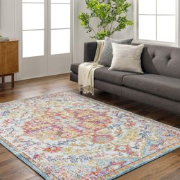 Teppich LIVABLISS "MUNICH", bunt (gelb), B:160cm H:11,43mm L:220cm, Kunstfaser, Teppiche, Teppich, Vintage Orient Teppich im Boho Stil