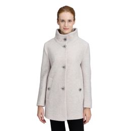 Wolljacke Betty Barclay "Damen mit hohem Kragen", Damen, Gr. 42, grau (hellgrau), Obermaterial: 70% Wolle, 30% Polyester. Futter: 100% Acetat, schmal, Jacken