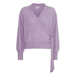 Strickpullover Ichi "IHOLENE CA2", Damen, Gr. M, lila (lavender), Obermaterial: 63% Polyacryl PAN. 28% Polyester PES. 5% Wolle mw. 4% Elasthan EL., Pullover Strickpullover