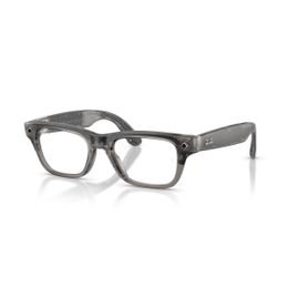 Ray-Ban Meta RW7001 BLAYZER OPTICS large | Unisex Smarte Brille | Fassung: Eckig, Kunststoff, Grau Transparent