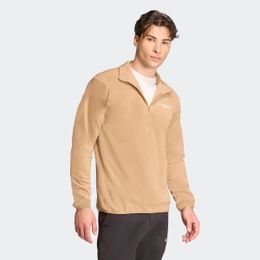 Fleecepullover adidas terrex "MT ESS HZ FL", Herren, Gr. XL, beige (cardboard), Obermaterial: 100% Polyester, Sweatshirts Fleecepullover, mit Rei&szlig;verschluss, aus Polyester, sportlicher Stil