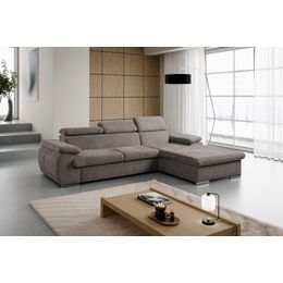 Ecksofa WERK2 "Cosmo modern und bequem, Breite 282cm, L-Form", taupe, B:282cm H:99cm T:192cm, 100% Polyester, Sofas, Ecksofa, Eckcouch mit Schlaffunktion, Bettkasten & verstellbaren Kopfteilen