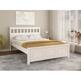 Bett OTTO HOME "Tillian, Bettgestell, Doppelbett, Bettkasten optional, Made in EU", wei&szlig;, B:149,6cm H:103,8cm L:213,1cm, Betten, Bett, aus massiver Kiefer in Kombination mit MDF, FSC, inklusive Lattnerost