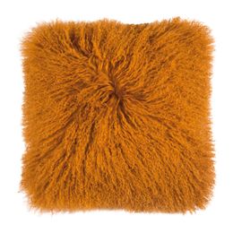Dekokissen Pad "Glory", cognac, unifarben, B:40cm L:40cm, Lammfell, Polyester, Dekokissen_Sitzkissen_Kissenh&uuml;llen, Echtfell