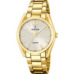 Quarzuhr Festina "Boyfriend Collection", gold (goldfarben, champagnerfarben), Armbanduhren, Damen, Quarzuhr, Armbanduhr, Damenuhr, Edelstahlarmband