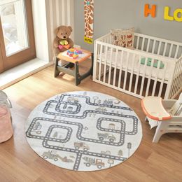 Teppich LIVABLISS "OSAKA", beige, B:160cm H:5,08mm L:160cm, Polyester, Teppiche, Teppich, Maschinenwaschbarer Kinderteppich &ndash; praktisch und pflegeleicht